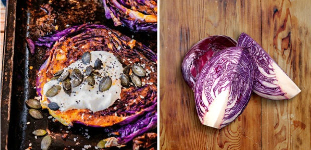 Chakalaka Roasted Red Cabbage Steaks Recipe — Aubergine Foods