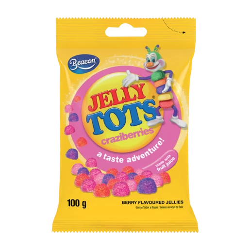 Beacon Jelly Tots Craziberries Soft Sweets 100g — Aubergine Foods