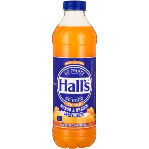 Halls Mango & Orange Flavoured Blend Concentrate 1L — Aubergine Foods