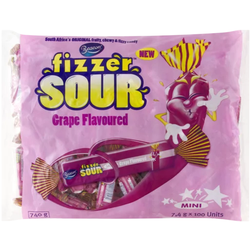 Beacon Fizzer Sour Grape Minis, 100 Pcs — Aubergine Foods