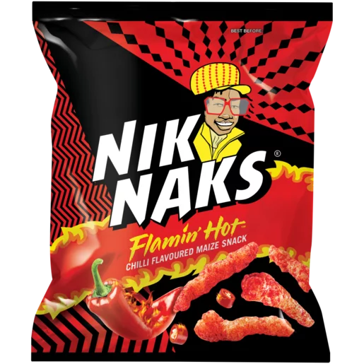 Simba Flamin Hot Chilli Nik Naks, 135g — Aubergine Foods