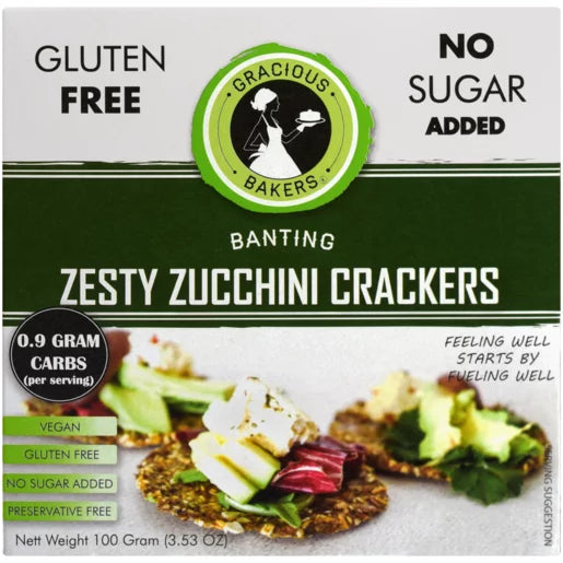 Gracious Bakers Zesty Zucchini Banting Crackers 100g — Aubergine Foods