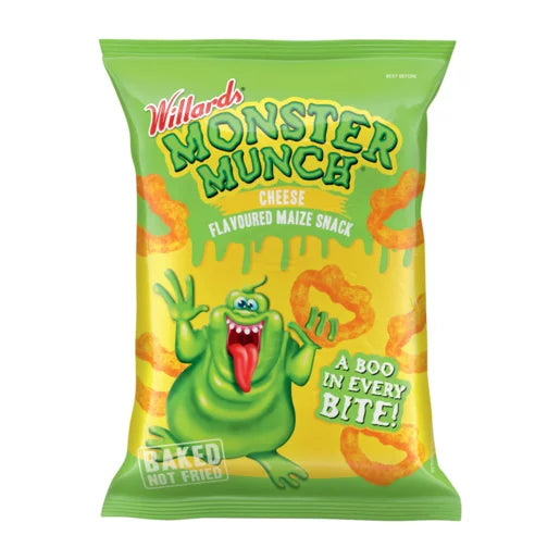 Willards Monster Munch Cheese Flavoured Maize Snack 100g — Aubergine Foods