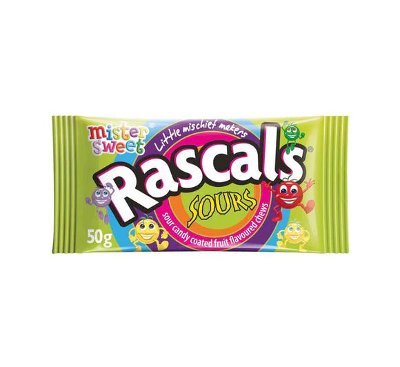 Mister Sweet Rascals Sours Flavoured Chews 50g — Aubergine Foods
