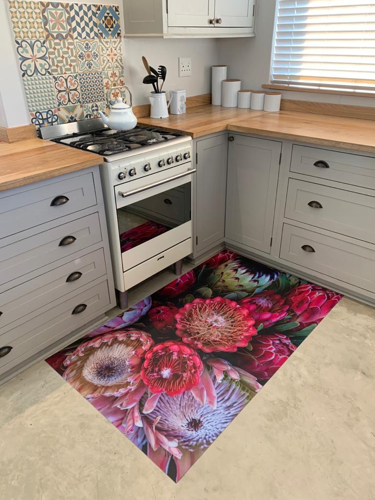 Anna's Protea Bunch Vinyl Rug — Aubergine Foods