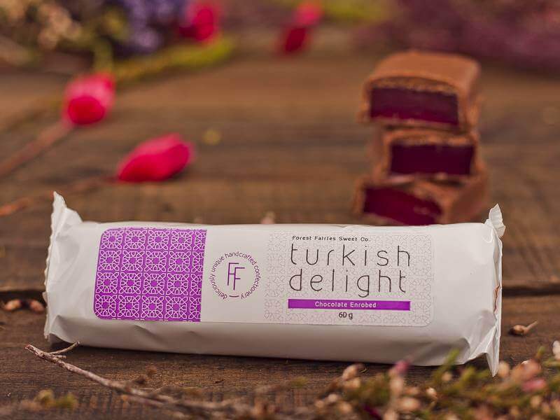 Forest Fairies Chocolate Turkish Delight Bar 60g — Aubergine Foods