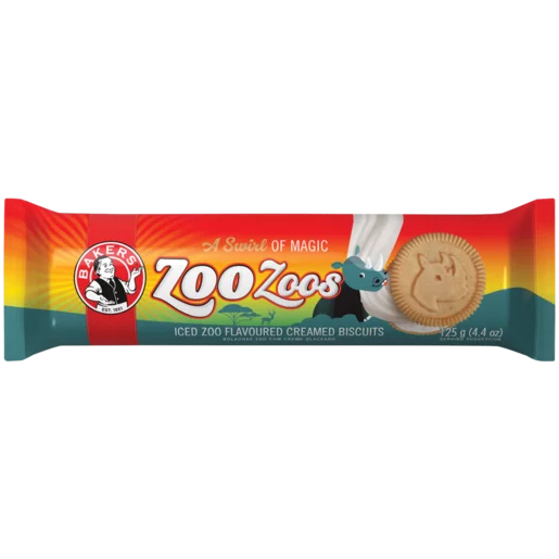 Bakers Zoo Zoos Iced Zoo Flavoured Creamed Biscuits 125g — Aubergine Foods