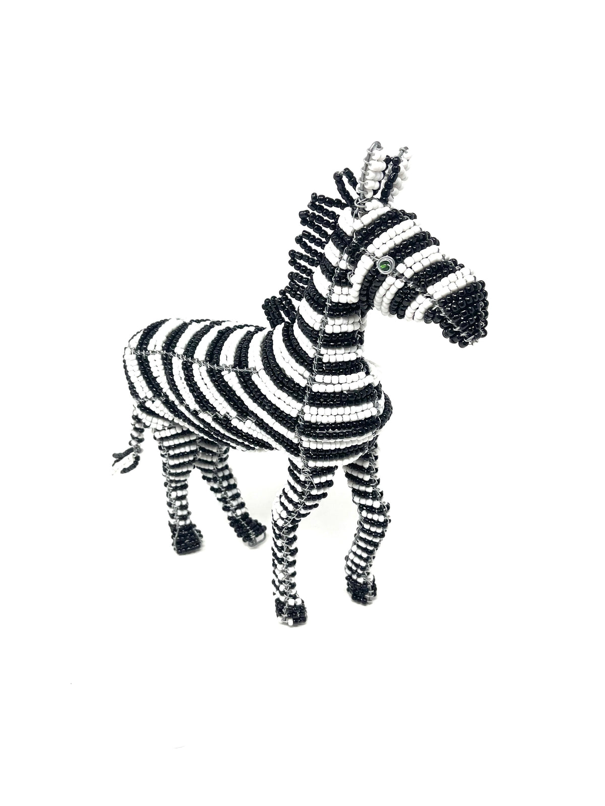 Large Hand Beaded Zebra — Aubergine Foods
