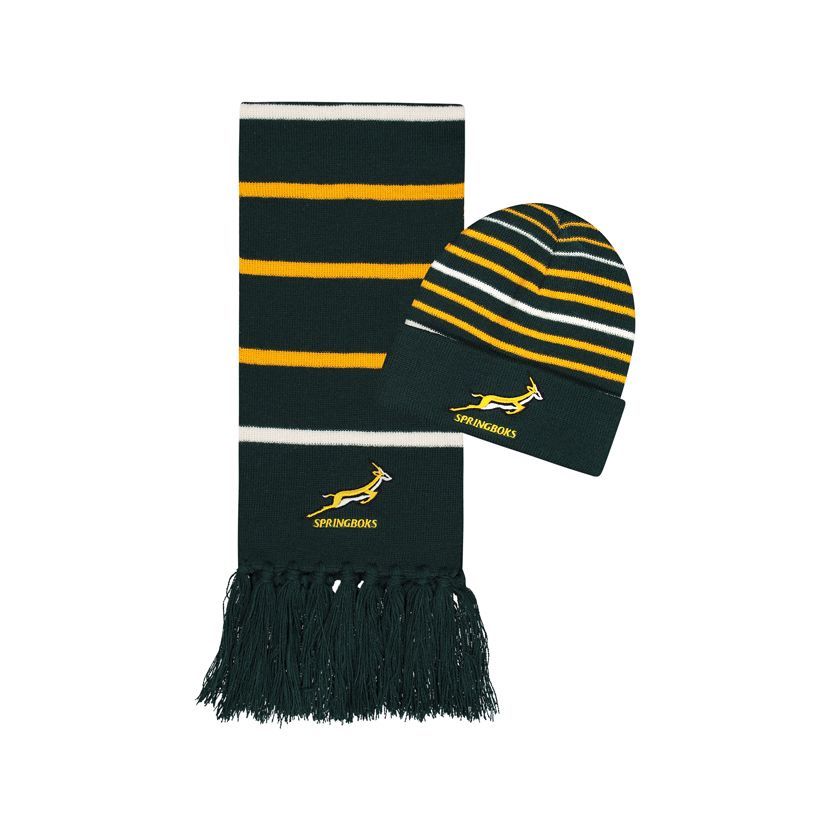 Official Springboks Adult Scarf & Beanie Set — Aubergine Foods