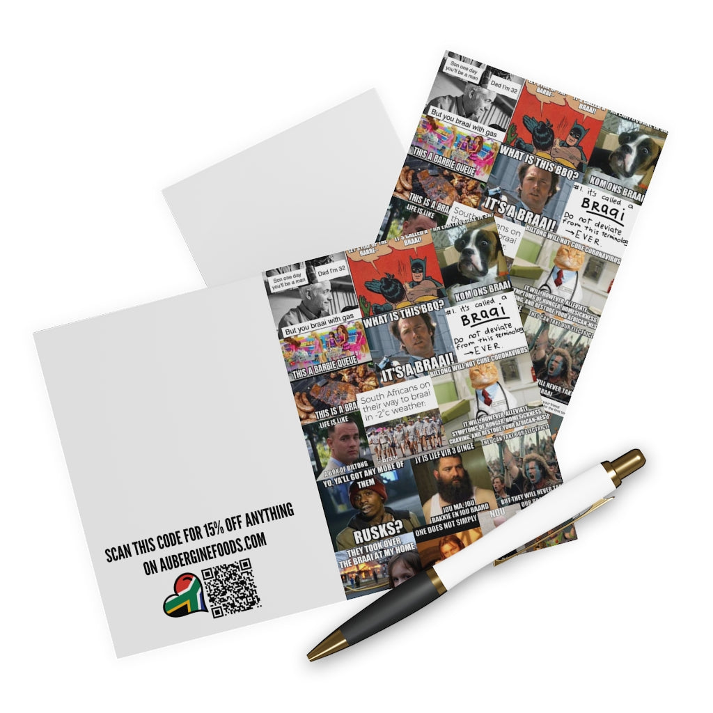 Braai Meme Card with 15% Coupon (5 Pack) — Aubergine Foods