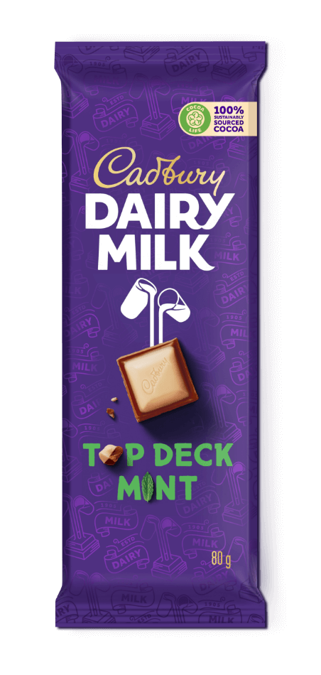 Cadbury Dairy Milk Top Deck Mint Chocolate Slab 80g — Aubergine Foods