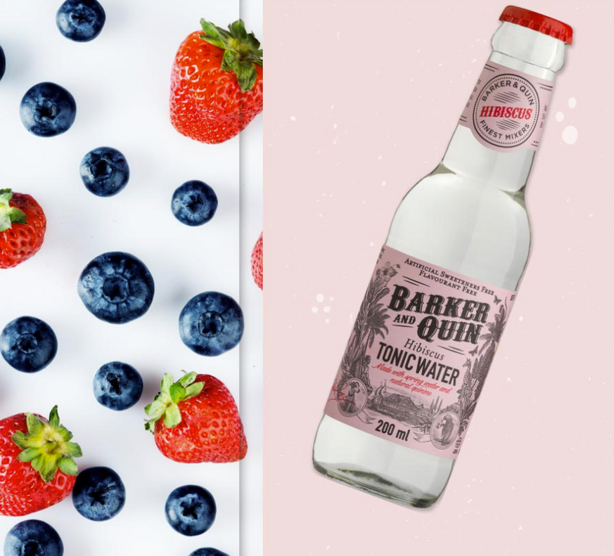 Barker and Quin Hibiscus Tonic Water, 4x200ml — Aubergine Foods