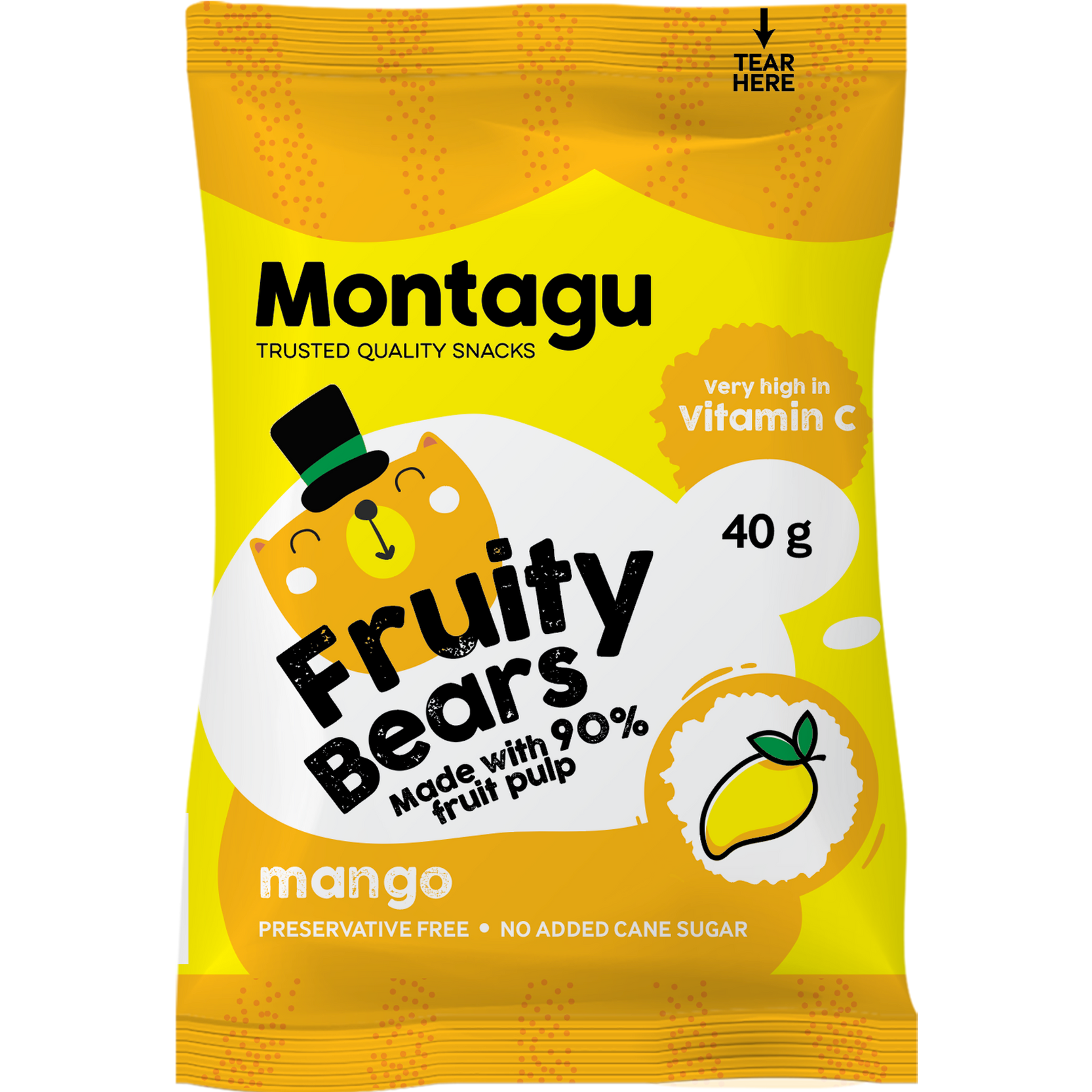 Montagu Mango Fruity Bears, 40g — Aubergine Foods