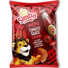 Simba Tomato Sauce Flavored Potato Chips, 125g — Aubergine Foods