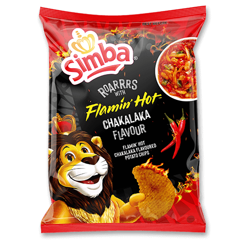Simba Flamin Hot Chakalaka Potato Chips, 120g — Aubergine Foods